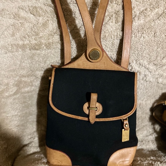 Dooney & Bourke | Bags | Dooney Bourke Black And Tan Backpack | Poshmark